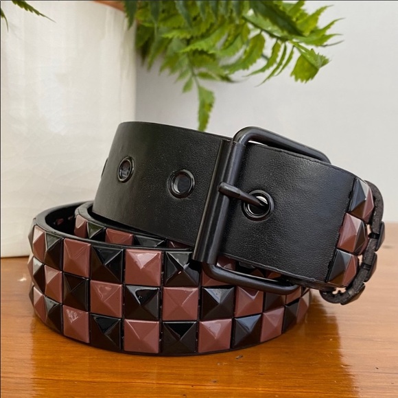 Hot Topic | Accessories | New Hot Topic Checkered Stud Punk Rock Belt ...